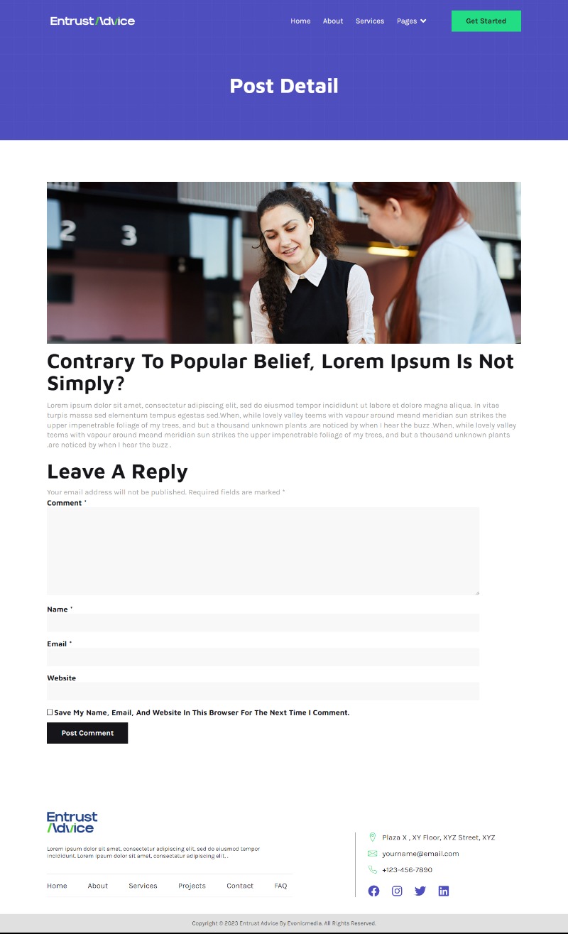 Entrust Advice - Business & Finance Consulting Elementor Template Kit by Evonicmedia